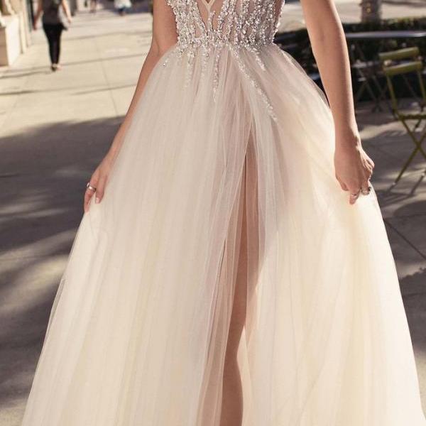 Sexy Split Prom Dress,backless Evening Dress Formal Gowns Graduation ...