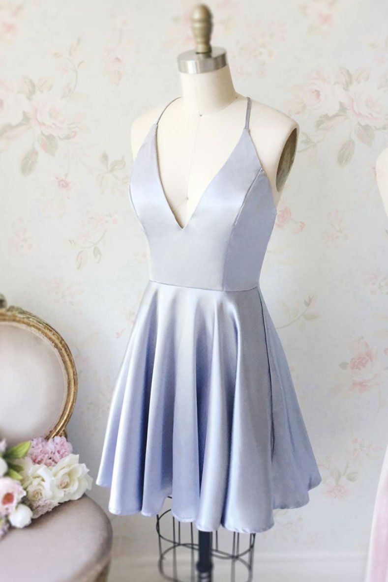 Satin Short Homecoming Dress,Mini Dresss,Simple Satin Short Prom Dress ...